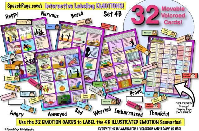 INTERACTIVE Illustrated EMOTIONS/FEELINGS COMBO 3A4B