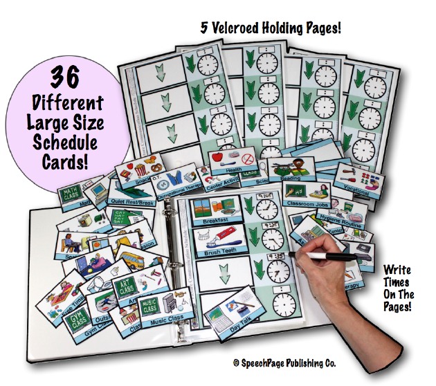 SpeechPage Customizable School Picture Schedule Binder Kit + Dry Erase ...